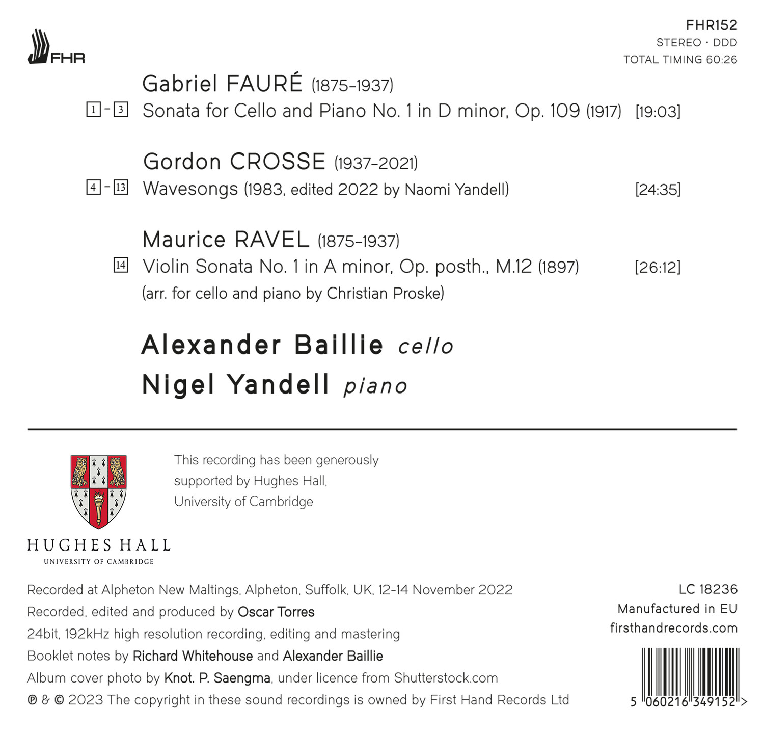 eClassical - Fauré, Crosse & Ravel: Works for Cello & Piano